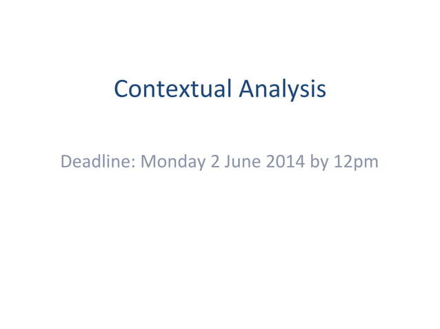 Contextual analysis 2014 | PPT