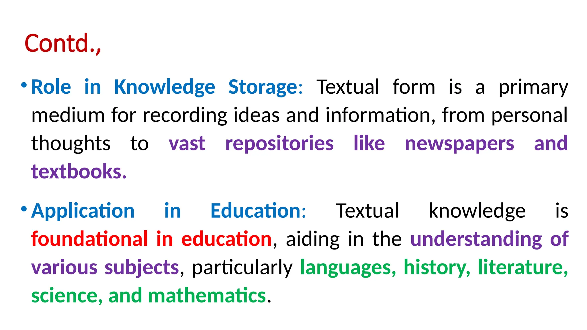 Contextual Knowledge ; Textual Knowledge | PPTX
