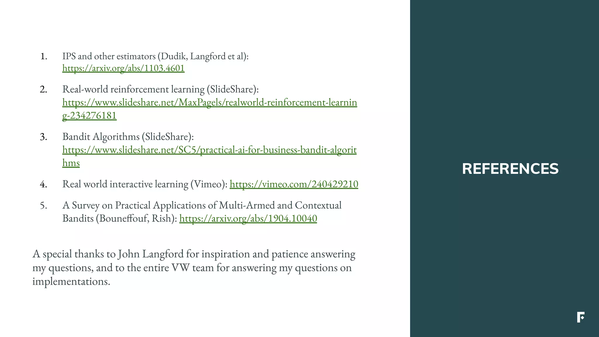 Reinforcement Learning in Practice: Contextual Bandits | PPT