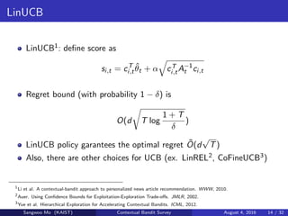 Contextual Bandit Survey | PPT