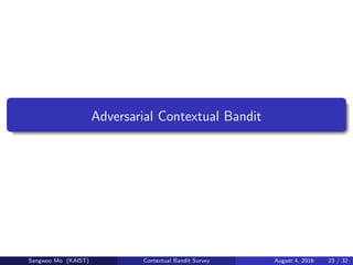 Contextual Bandit Survey | PPT