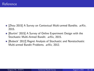 Contextual Bandit Survey | PPT