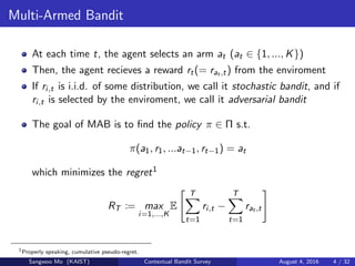 Contextual Bandit Survey | PPT