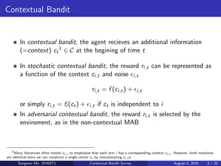 Contextual Bandit Survey | PPT