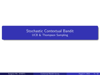 Contextual Bandit Survey | PPT