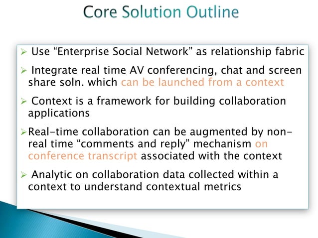 Contextual Collaboration V22 Pptx Web Conferencing Computer Software And Applications