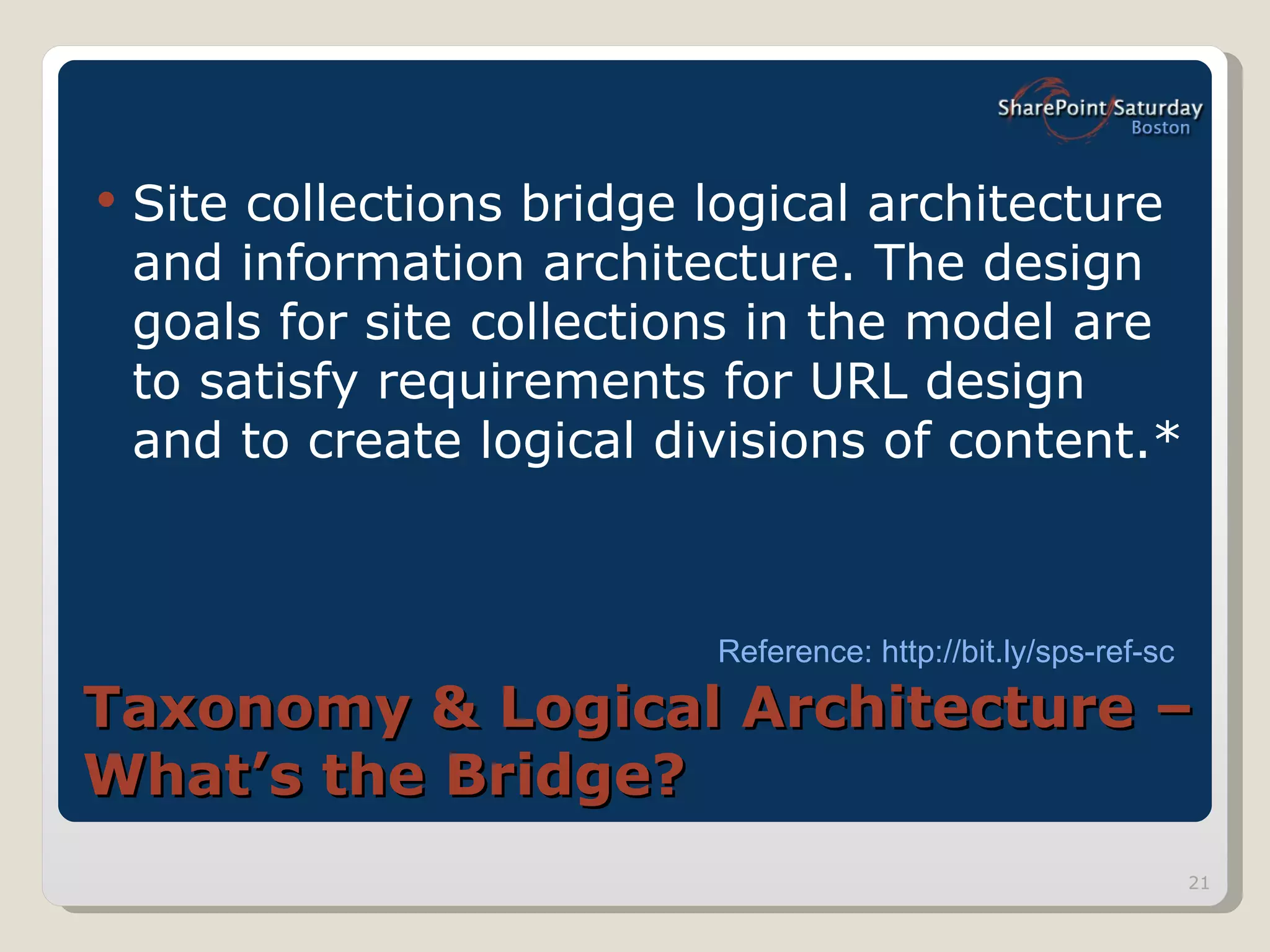 Contextual Considerations: Logical Architecture And Taxonomy | PPT