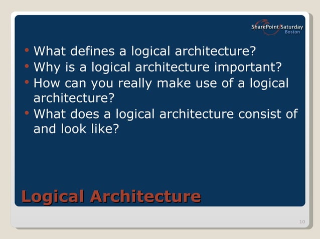 Contextual Considerations: Logical Architecture And Taxonomy | PPT