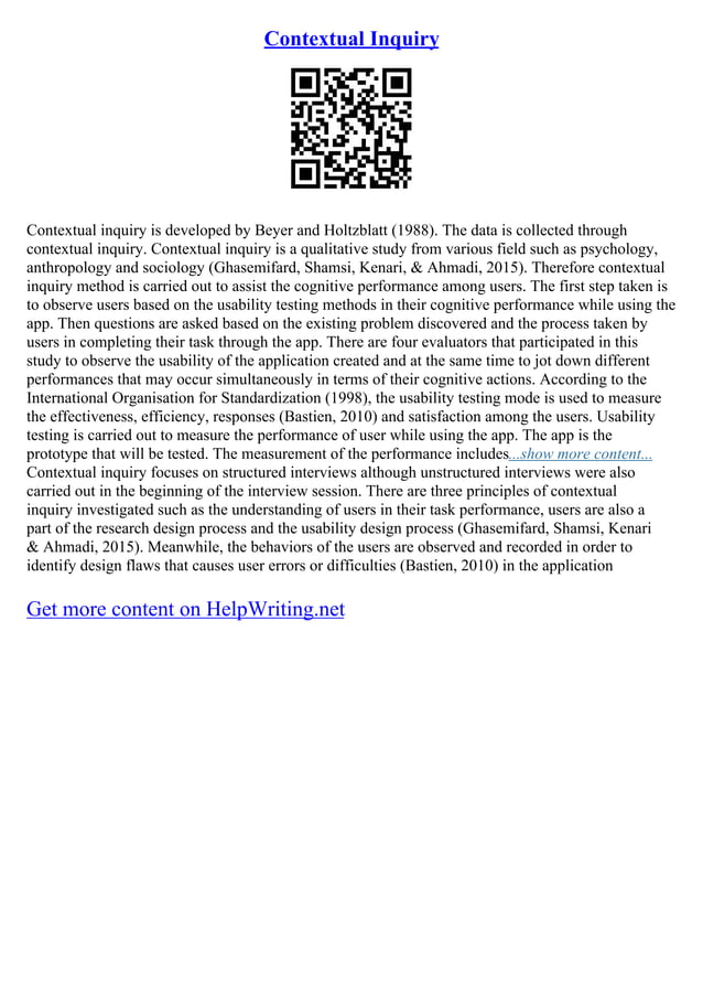 Contextual Inquiry | PDF