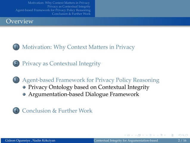 Contextual Integrity for Argumentation-based Privacy Reasoning | PPT