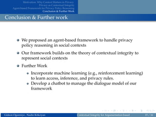 Contextual Integrity for Argumentation-based Privacy Reasoning | PDF