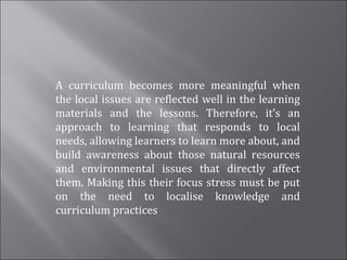 Contextualised curriculum | PPT