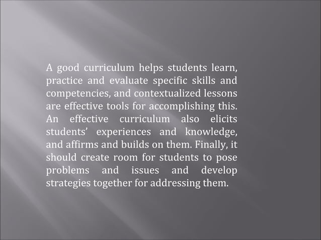 Contextualised curriculum | PPT