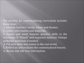 Contextualised curriculum | PPT