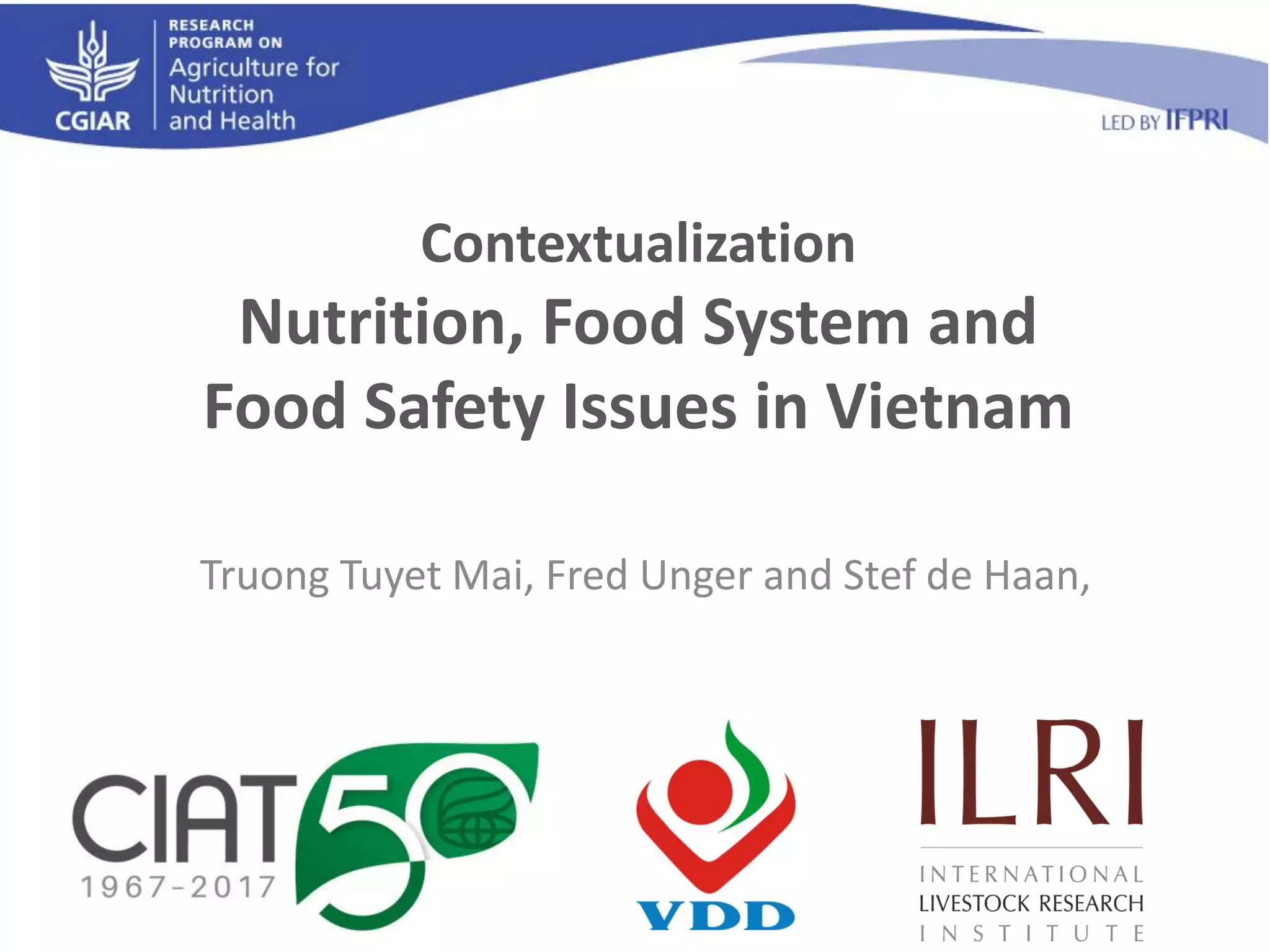 Contextualization nutrition food system and food safety issues in ...