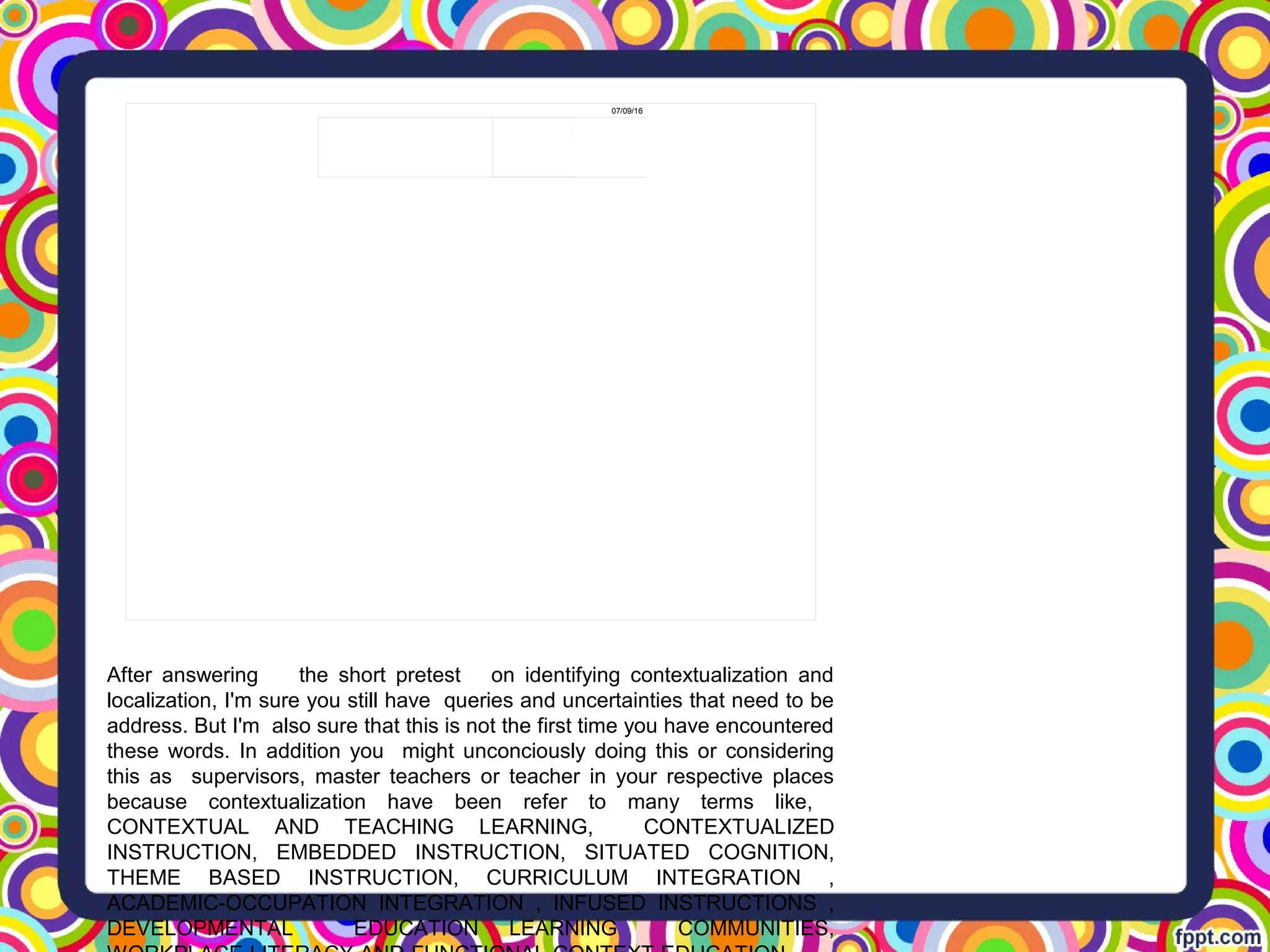 Contextualization And Localization Ppt Education