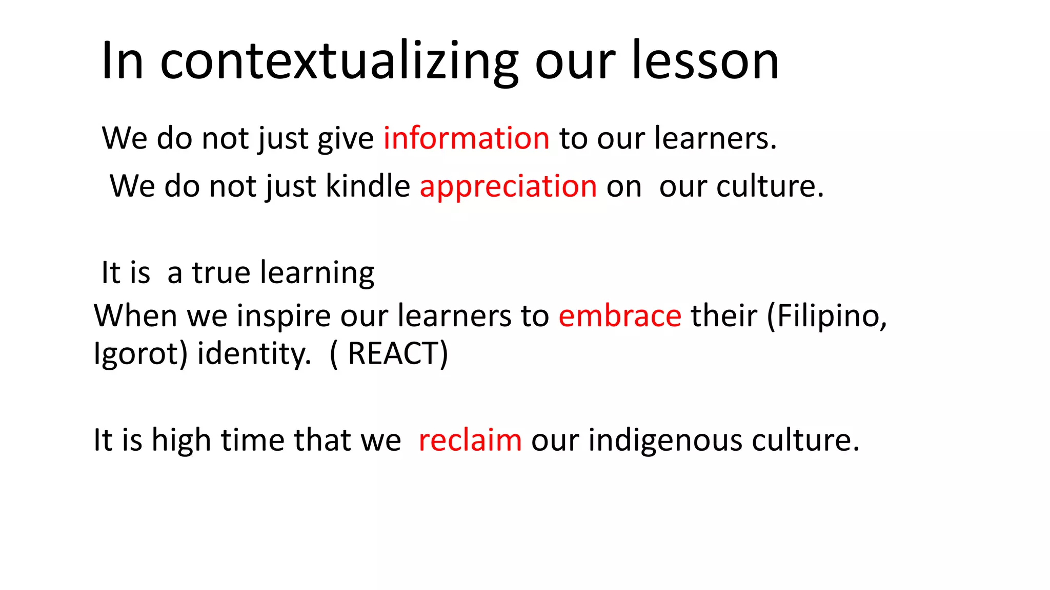 Contextualize Lesson Plan | PPTX