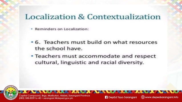 CONTEXTUALIZATION-LAS-SDO-Guidelines.pptx | Educational Assessment ...