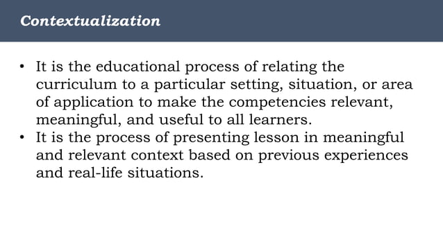 Contextualization and Localization of Learning Resources.pptx | Education