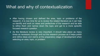 Contextualization of research | PPT