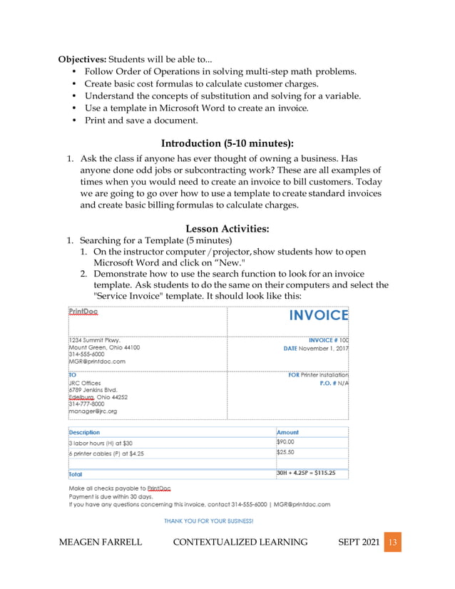 Contextualized Lesson Plans: Accessible Online Tools for Contextualized ...
