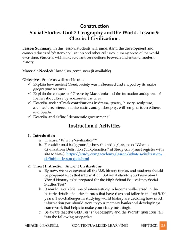 Contextualized Lesson Plans: Accessible Online Tools for Contextualized ...