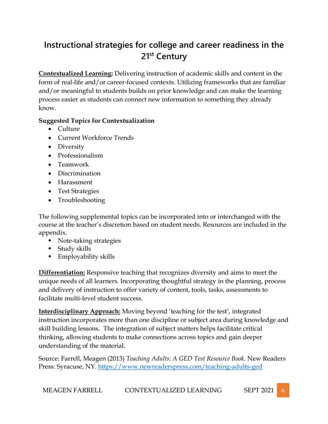 Contextualized Lesson Plans: Accessible Online Tools for Contextualized ...