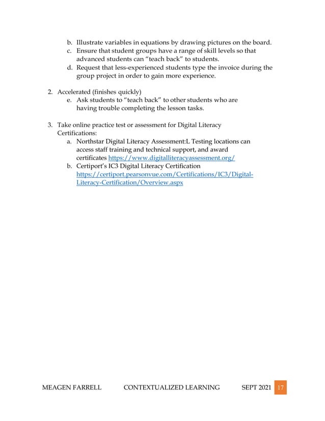 Contextualized Lesson Plans: Accessible Online Tools for Contextualized ...