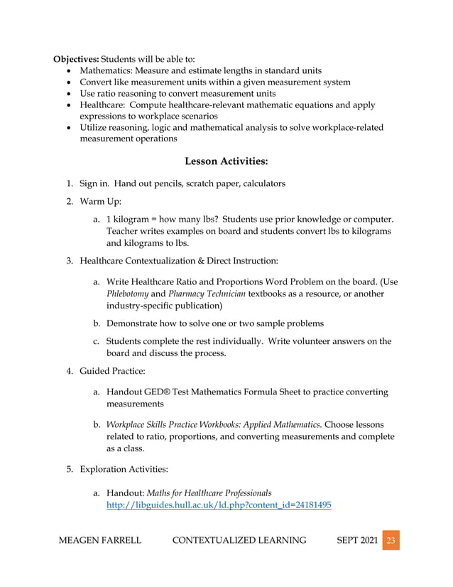 Contextualized Lesson Plans: Accessible Online Tools for Contextualized ...