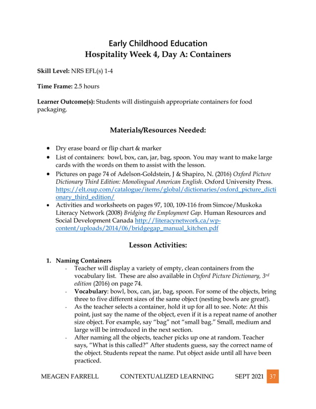 Contextualized Lesson Plans: Accessible Online Tools for Contextualized ...