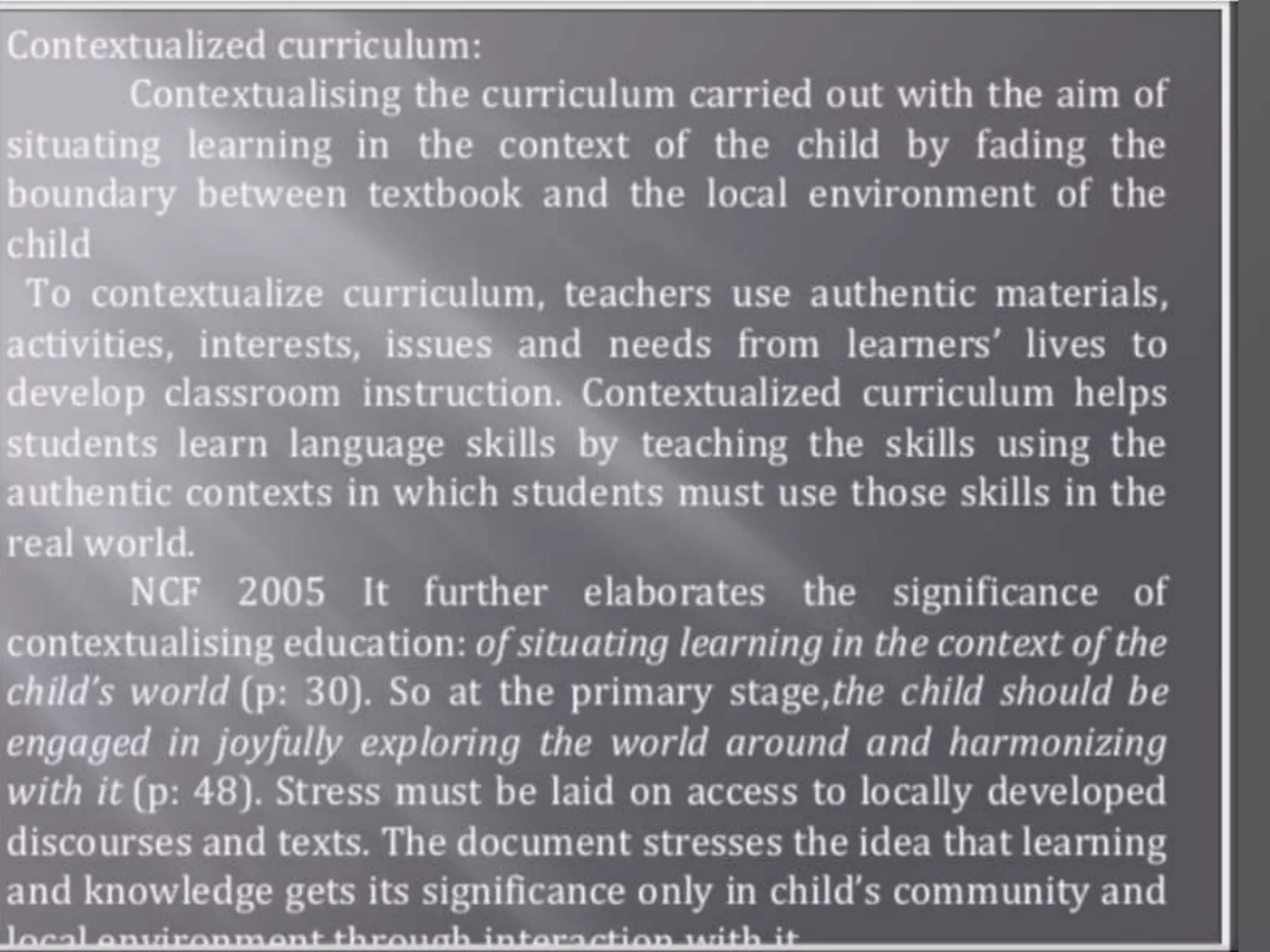 Contextualizing curriculum | PPTX