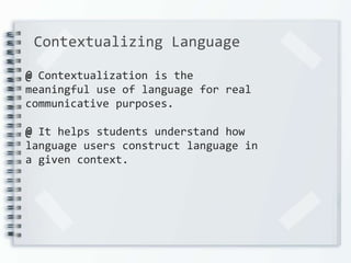 Contextualizing Language | PPT | Free Download