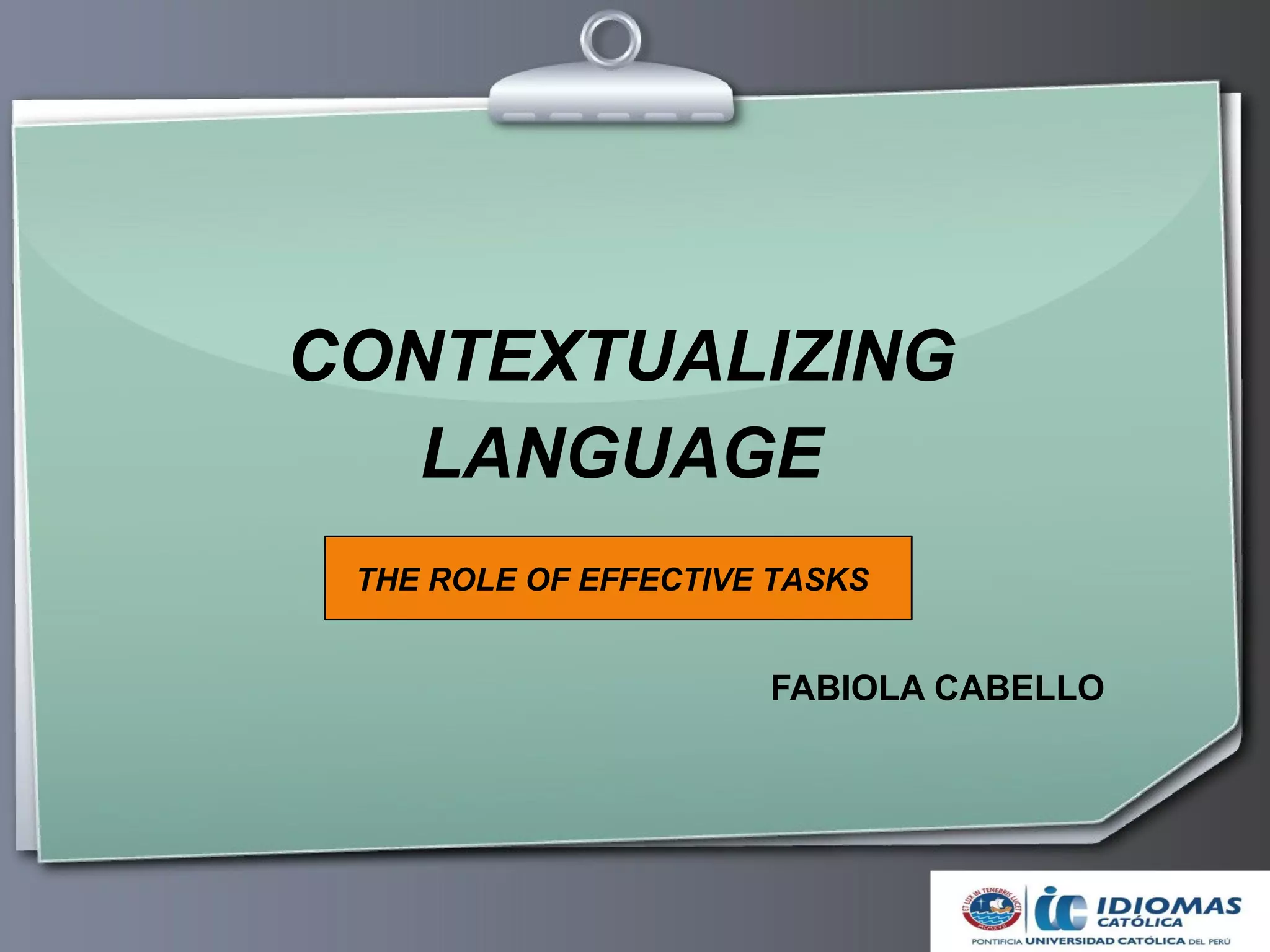 Contextualizing language | PPT | Educational Assessment | Education