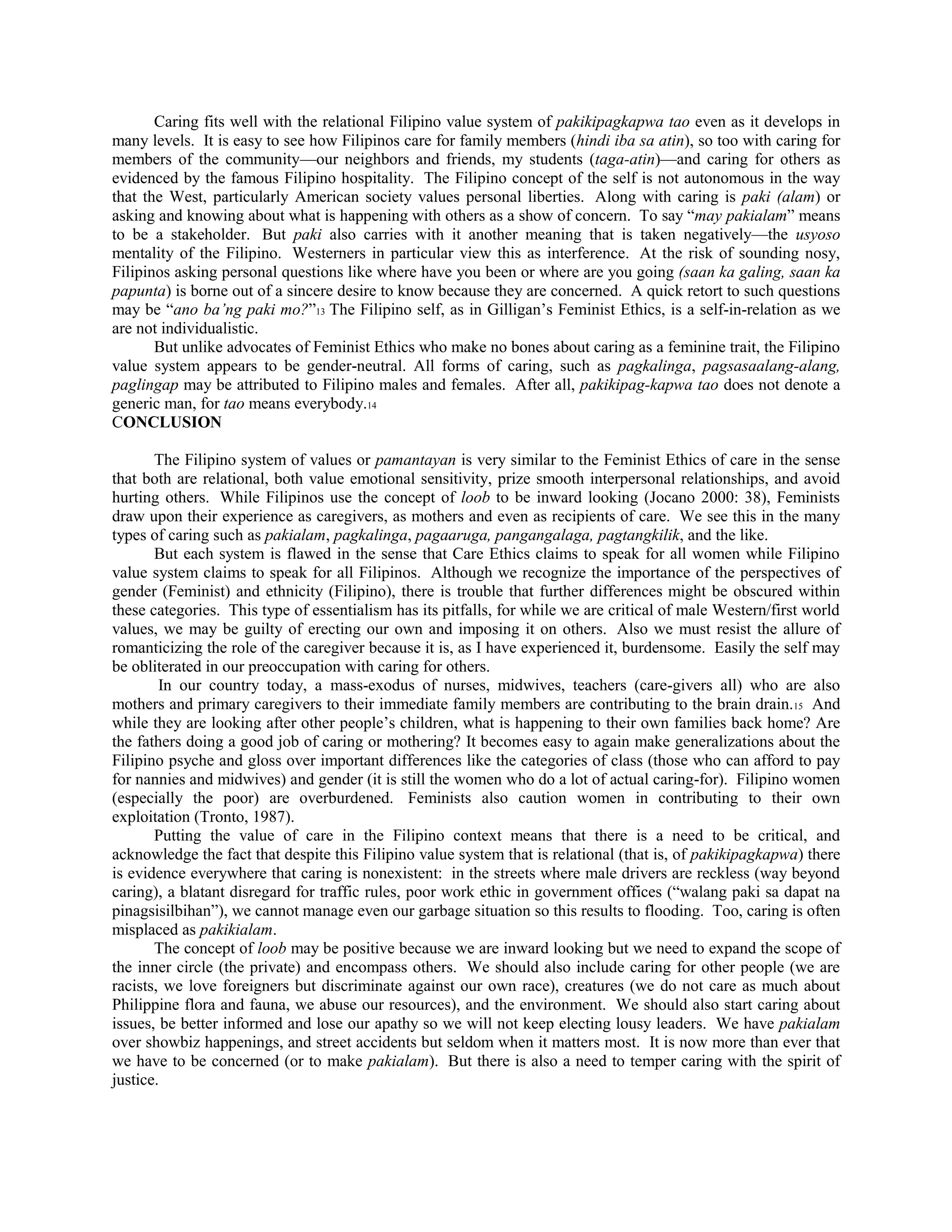 Contextualizing the filipino values | DOCX