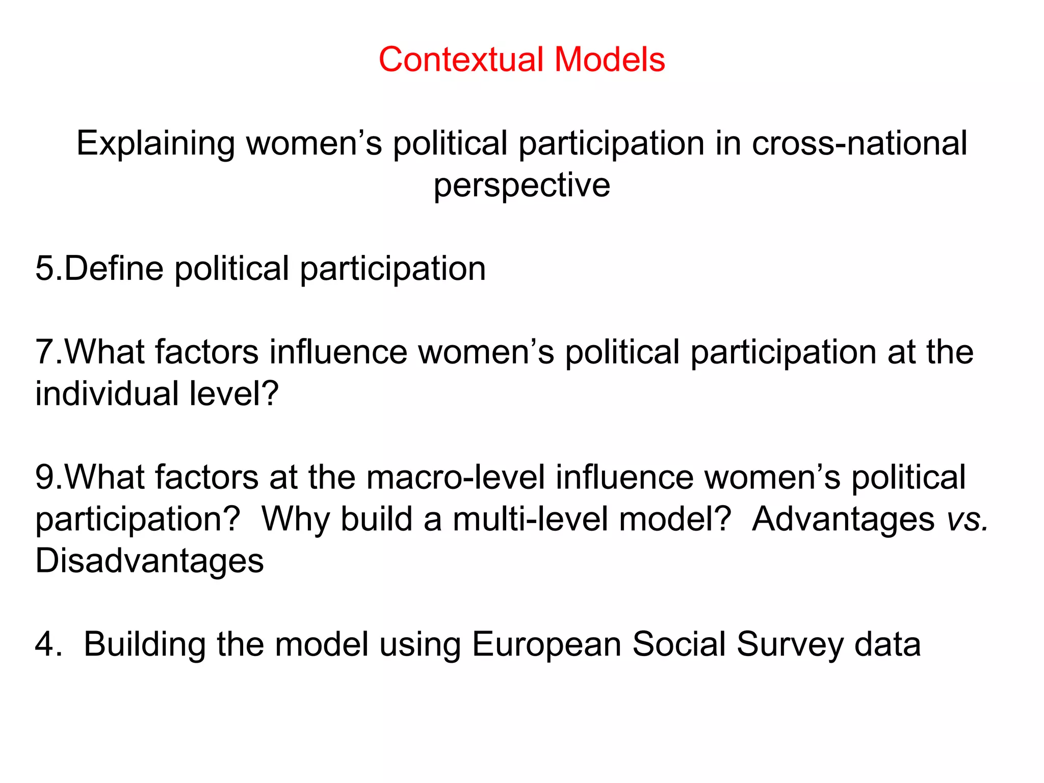 Multilevel Models Exercise | PPT | Politics