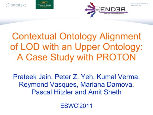 Contextual ontology alignment may 2011 | PPT