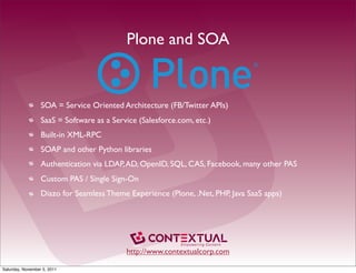 Contextual Plone Security SaaS & SOA | PPT