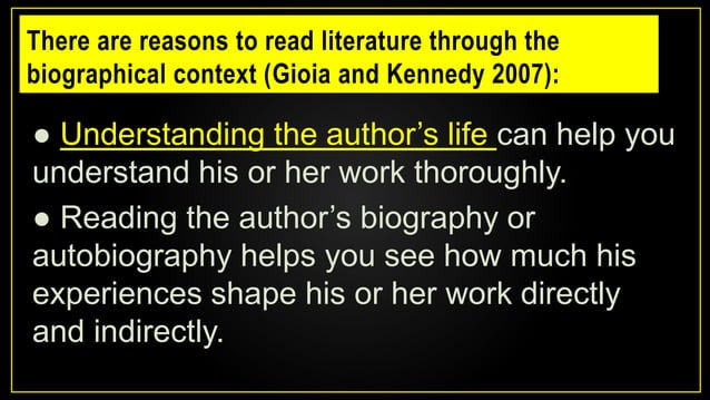 Contextual Reading Approaches.pptx | Biographies | Genres