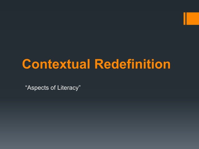Contextual redefinition | PPTX | Education