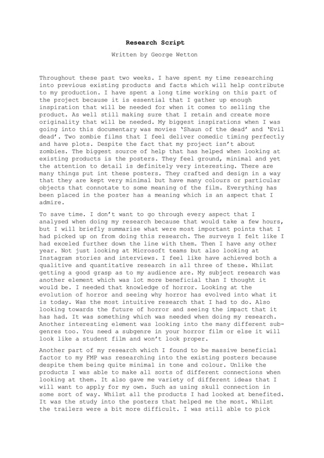 Research script | PDF