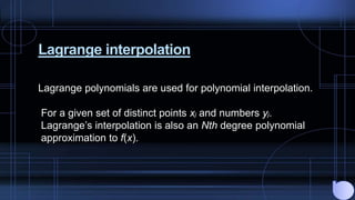 lagrange interpolation | PPTX