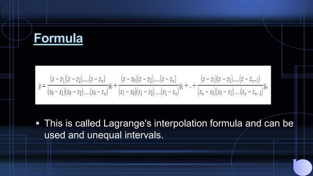 lagrange interpolation | PPTX | Physics | Science