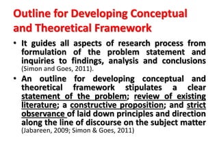 DEVELOPING APPROPRIATE CONCEPTUAL AND THEORETICAL FRAMEWORK | PPTX ...