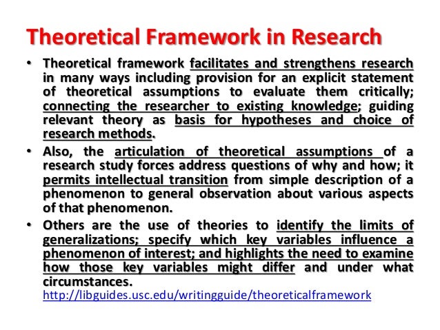 DEVELOPING APPROPRIATE CONCEPTUAL AND THEORETICAL FRAMEWORK
