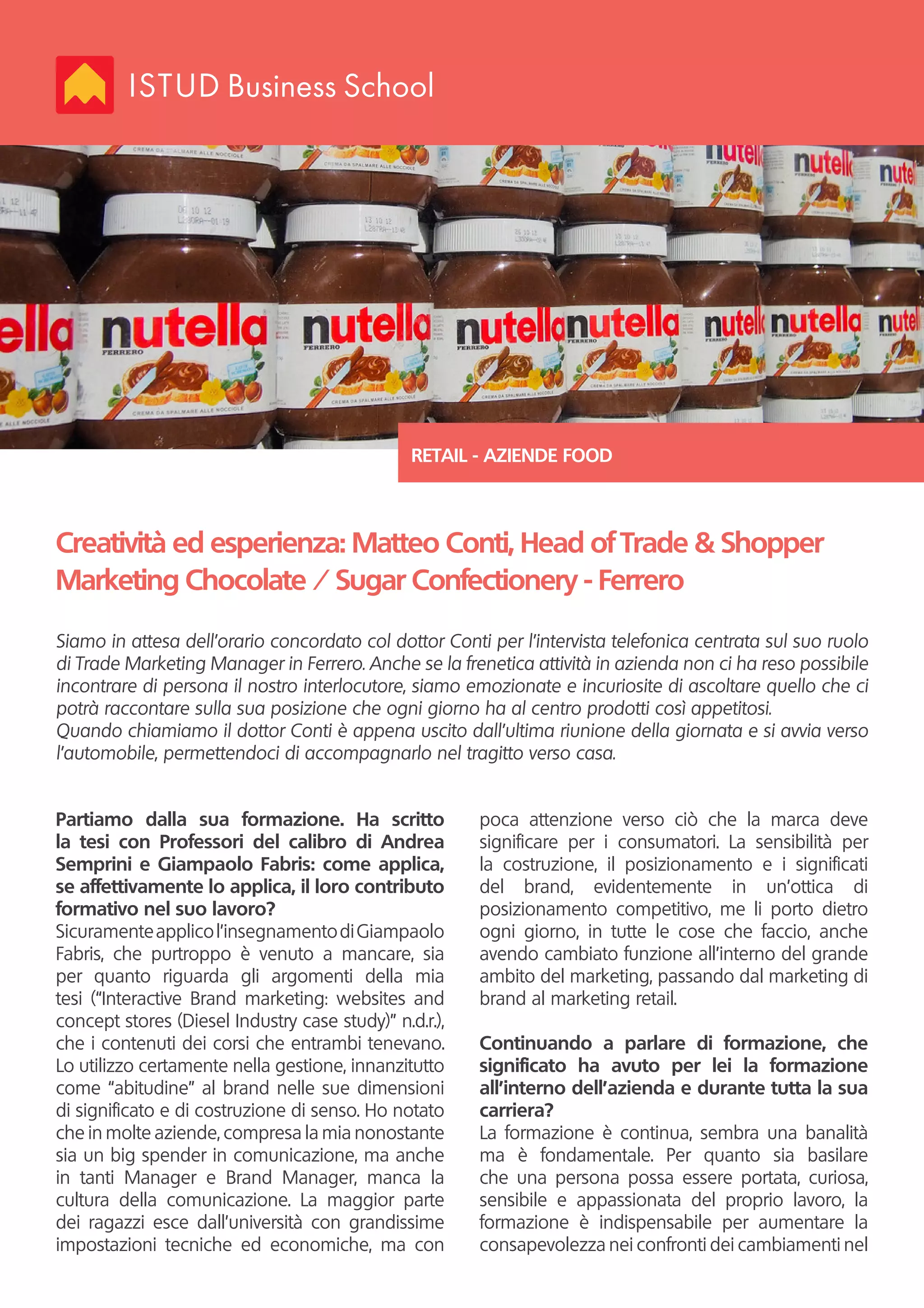 Intervista a Matteo Conti di Ferrero | PDF