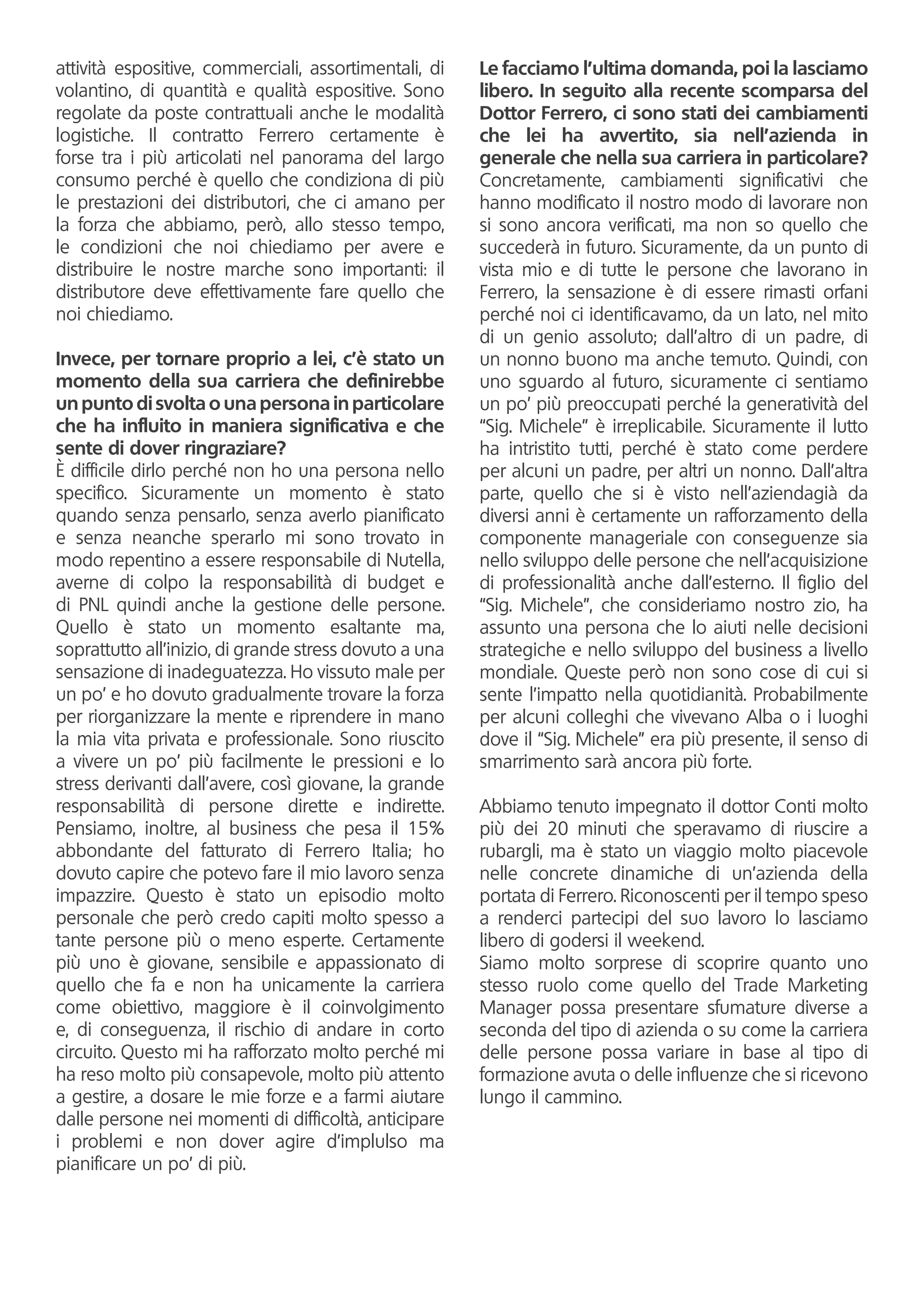 Intervista a Matteo Conti di Ferrero | PDF