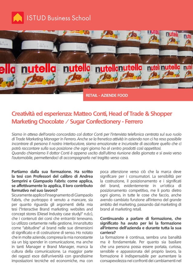 Intervista a Matteo Conti di Ferrero | PDF