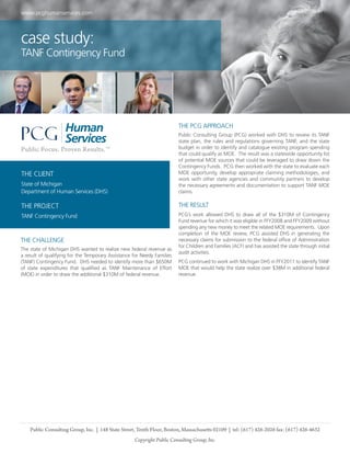 Public Consulting Group - Contigency Fund | PDF