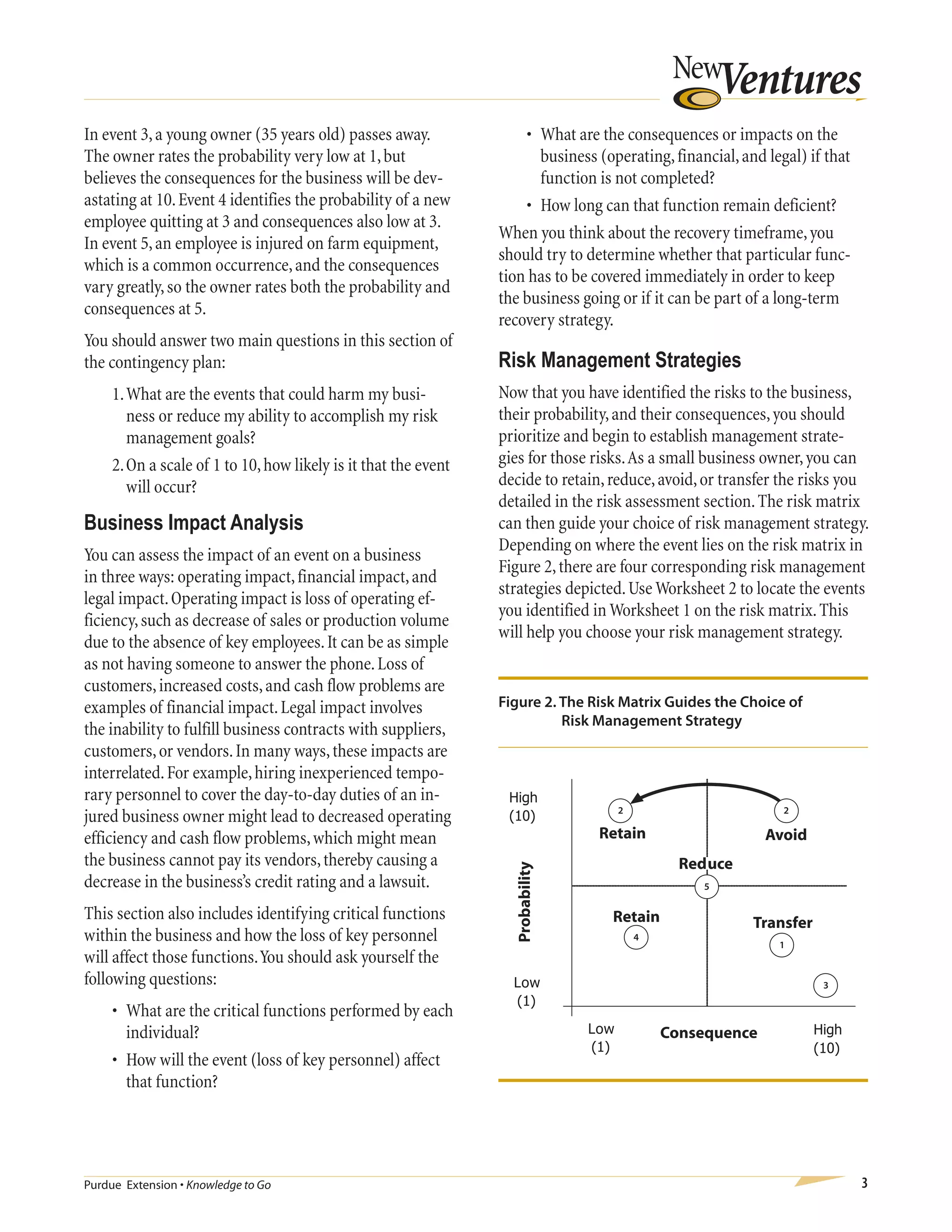 Contigency plan for risk assessment | PDF