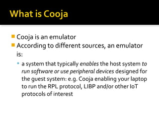 Contiki IoT simulation | PPT